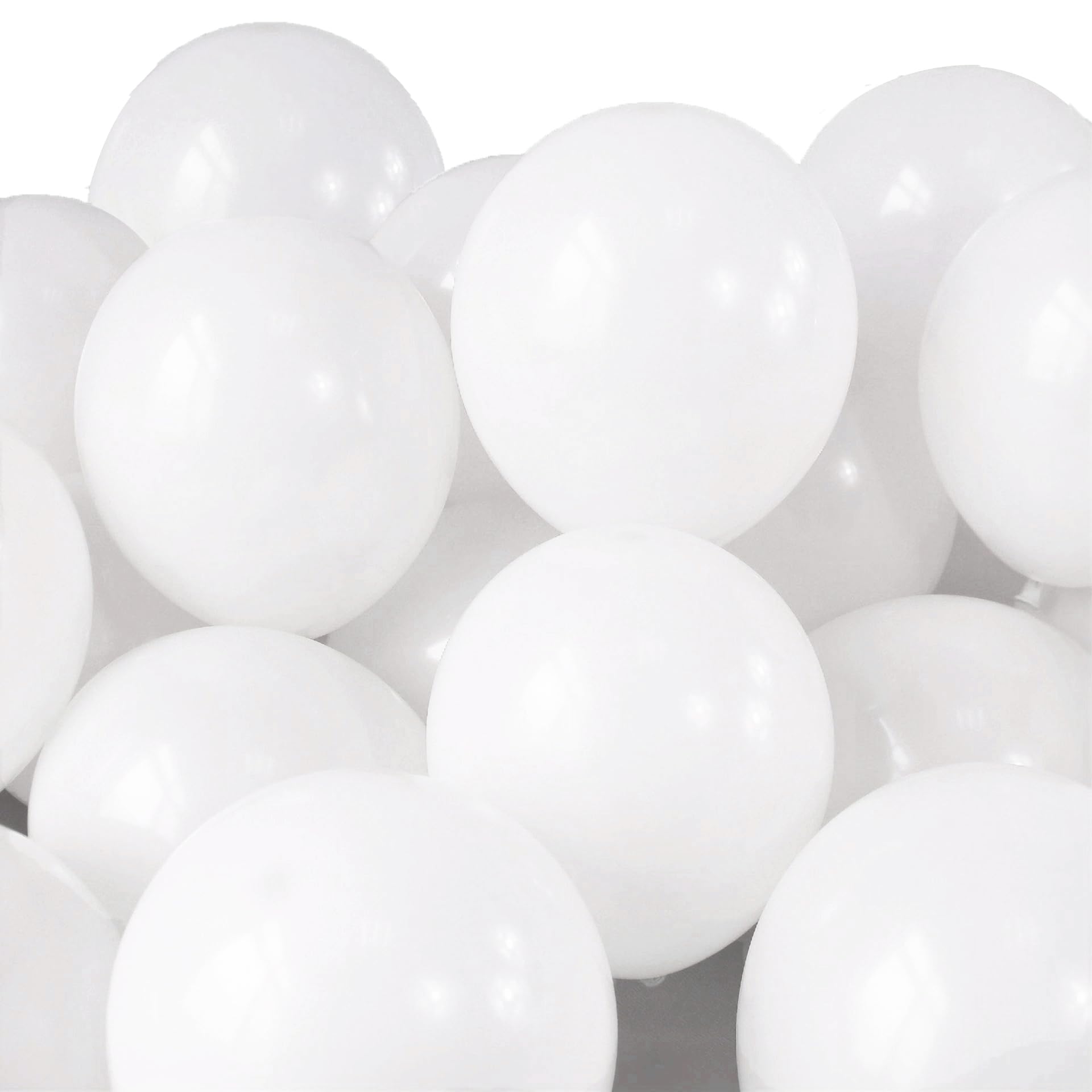 GBSAWER White Balloons w/Ribbon 100pcs 12 Inch White Latex Party Balloons for Birthday Wedding Bride Baby Shower Engagement Graduation Decorations