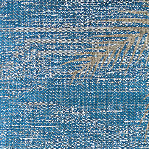 Couristan Monaco Tropical Palm Indoor/Outdoor Area Rug, 7'6" x 10'9", Ocean
