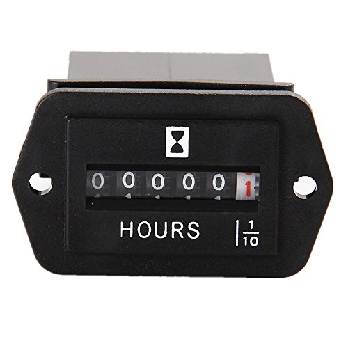 AIMILAR Mechanical Hour Meter AC 110V-250V for Small Engines, Boats, Generators and More - 6 Digit Display with Easy Installation and High Accuracy