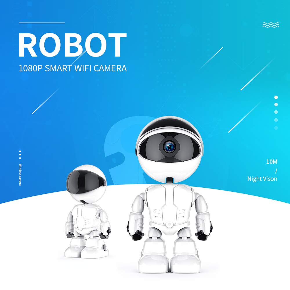 KuWFi Cloud Home Security IP Camera Robot Intelligent Auto Tracking Camera Wireless WiFi Baby Video Monitor Surveillance Camera 1080P