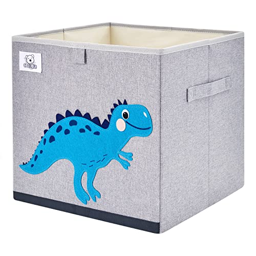 CLCROBD Foldable Animal Cube Storage Bins Fabric Toy Box/Chest/Organizer for Toddler/Kids Nursery, Playroom, 13 inch (Dinosaur T-Rex)