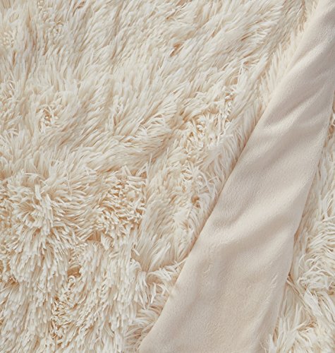 Chic Home Elana Shaggy Faux Fur Supersoft Ultra Plush Decorative Throw Blanket, 50 x 60, Beige