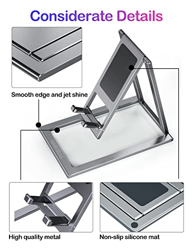 Adjustable Cell Phone Stand,Desk Phone Holder,Cradle,Dock,Aluminum Foldable Cell Phone Stand for Desk,iPhone Stand Holder for iPhone 14,Plus,Pro,Pro Max,13,12,All Android Smartphone Office Accessories