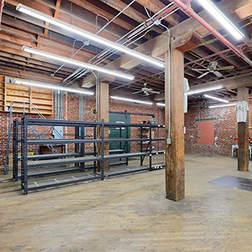 ANTLUX 8FT LED Shop Lights for Garage 8 Foot Linear Strip Light, 72W 8000LM, 5000K, Workshop Warehouse Ceiling Lighting Fixtures with on/Off Switch, Plug in, 8β Fluorescent Tube Replacement, 4 Pack