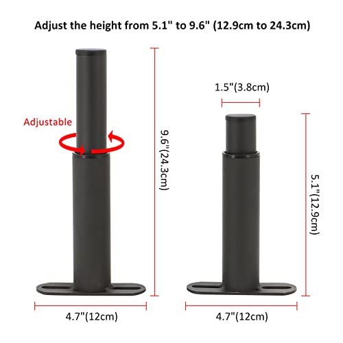 Adjustable Height Center Support Leg for Bed Frame, 5.1" to 9.5" Metal Adjustable Center Frame Slat Support Leg, Sofa Furniture Cabinet Bed Frame Support Leg for Wooden Slats and Metal Bed Frame