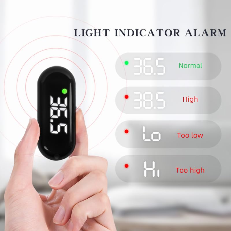 Medical Forehead Thermometer, Rechargeable Thermometer for Adults and Kids, Digital Thermometer with Red Backlight Fever Alarm, No Touch Forehead Thermometer (Black)