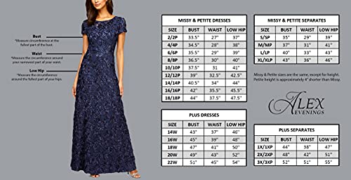 Alex Evenings Women's Long Cowl Neck A-Line Dress, Navy, 12