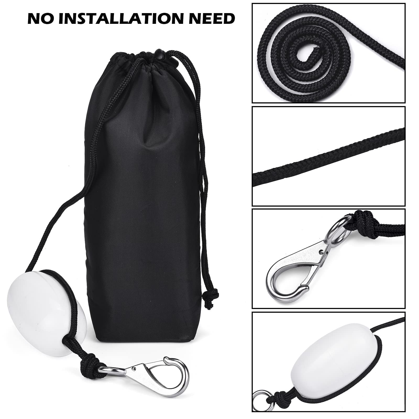 3.5lb Folding Boat Anchor Kit with 40ft Marine Rope for Fishing, Canoes, Paddle Boards, Kayak