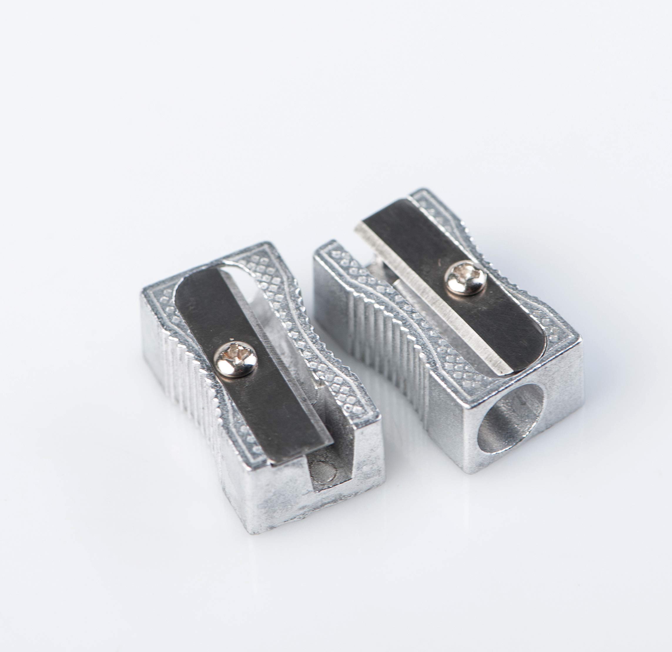 24 Super Pack BNC Metal Rectangular Silver Pencil Sharpeners Pack of 24