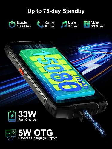 Blackview Rugged Smartphone Unlocked(2023), BV9300 21GB+256GB/1TB,15080mAh Battery/33W,100 Lumen Flashlight,6.7" FHD+ 120Hz,50MP+32MP, Android 12 Rugged Cell Phone,Rugged Phone Fingerprint/FACE ID