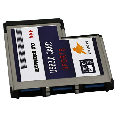 JMT 3 Ports Hidden Inside USB 3.0 to Expresscard 54mm USB3.0 Adapter Converter for Express Card Laptop Notebook PC