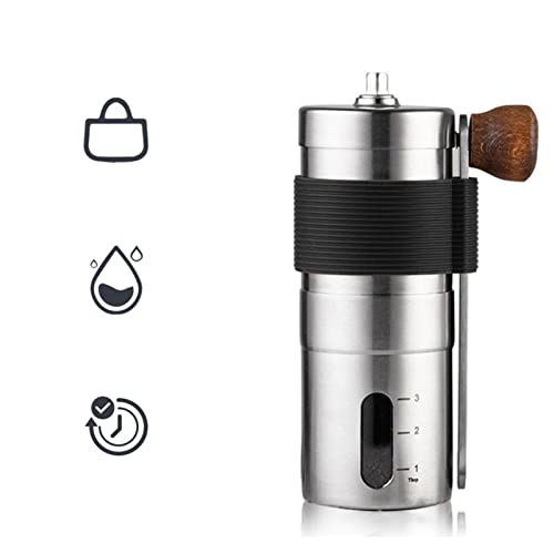 Adjustable Stainless Steel Manual Coffee Grinder, Portable Conical Burr Grinder for Home, Office, and Camping