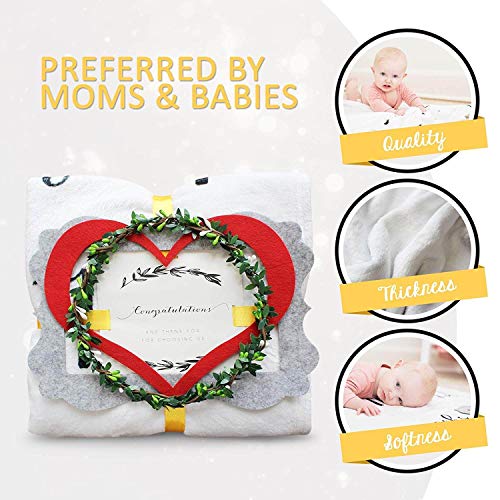Prazoli White Baby Milestone Blanket Unisex - Baby Month Blanket Gender Neutral