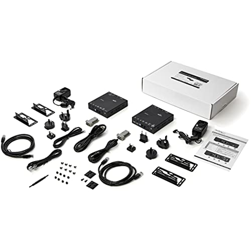 StarTech.com HDMI KVM Extender Over IP - 4K 30Hz HDMI 2.0 & USB Over IP LAN or CAT5e/CAT6 Ethernet (100m/330ft) - Remote KVM Switch/Console Transmitter/Receiver Extender Kit, TAA (SV565HDIP)