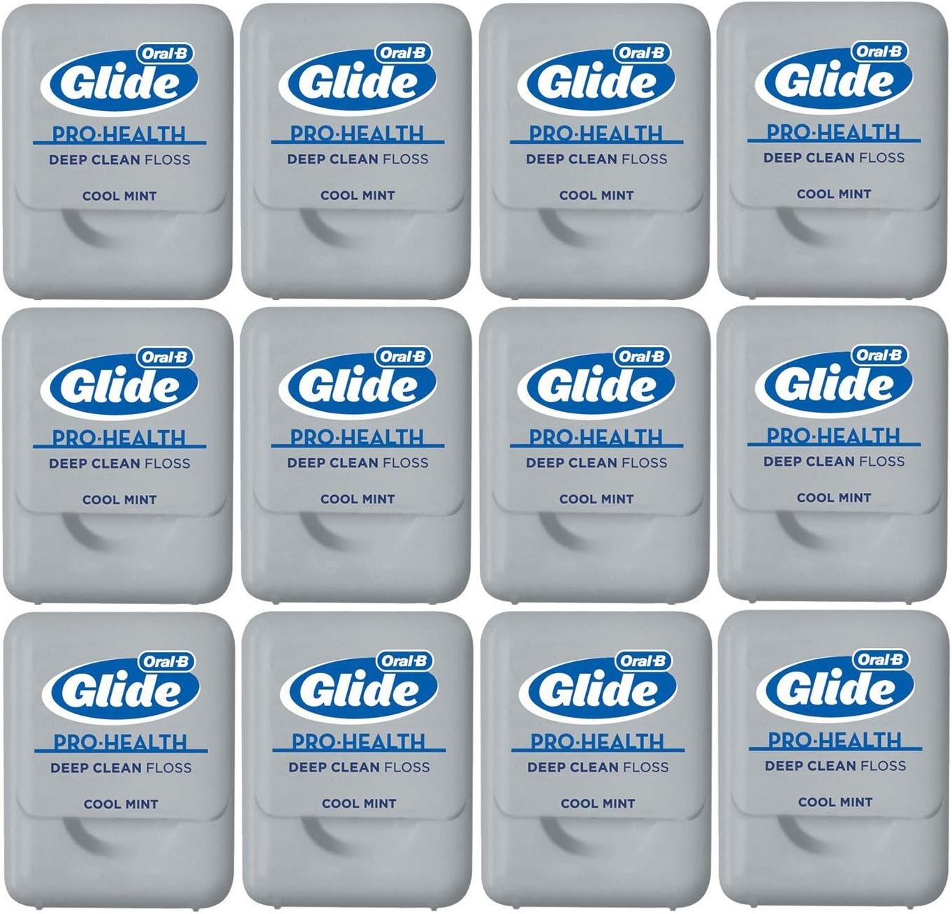 Glide Deep Clean Floss Cool Mint 4m (4, 3 yd/vg) (Pack of 12)
