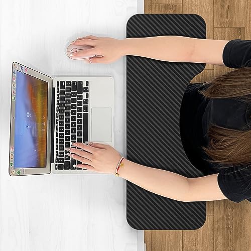 alfd suoke Ergonomics Desk Extender Tray, Computer Keyboard and Mouse Tray with Arched Design, Easy Installation, Table Mount Arm Wrist Rest Shelf, Computer Elbow Arm Support 25.1''×9.4''
