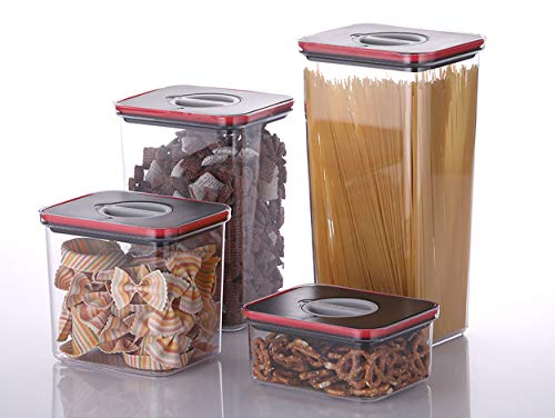 Neoflam Airtight Smart Seal Food Storage Container (Set of 3, Rectangle) | Crystal Clear Body | Modular, Stackable, Nestable Design | Easy to Clean, BPA Free (1.75 L, 59 oz)