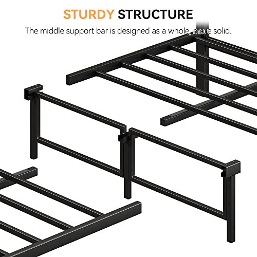 Alkmaar Full Bed Frame with Headboard, Platform Bed Frame with Safe Rounded Corners & Strong Metal Slats Support, Mattress Foundation, Noise-Free, No Box Spring Needed