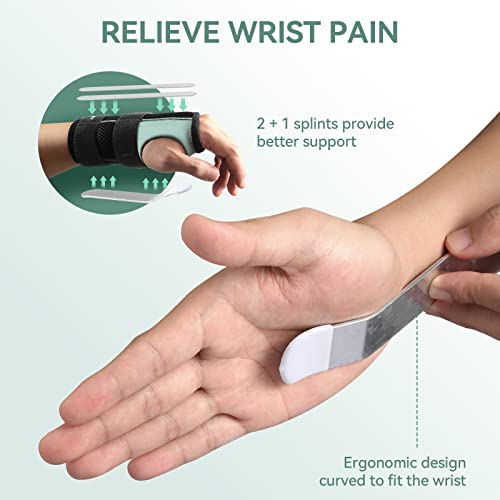 AGPTEK Wrist Brace, Wrist Support for Carpal Tunnel, Night Sleep Wrist Splint, Hand Brace for Arthritis, Sprains, Tendonitis and Joint Pain, Suitable for Right Hand, S:5.1-7.9in