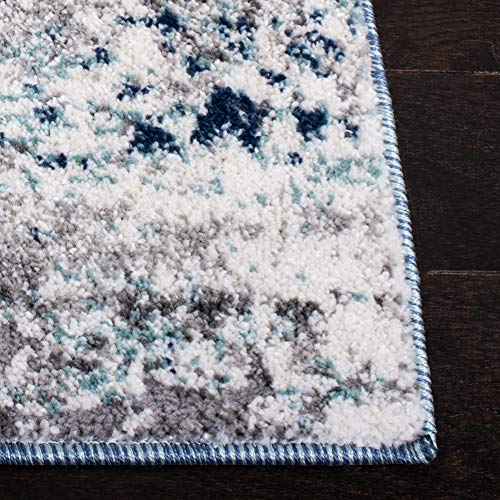 SAFAVIEH Aston Collection 8' x 10' Light Blue/Grey ASN705M Modern Abstract Non-Shedding Living Room Bedroom Dining Home Office Area Rug