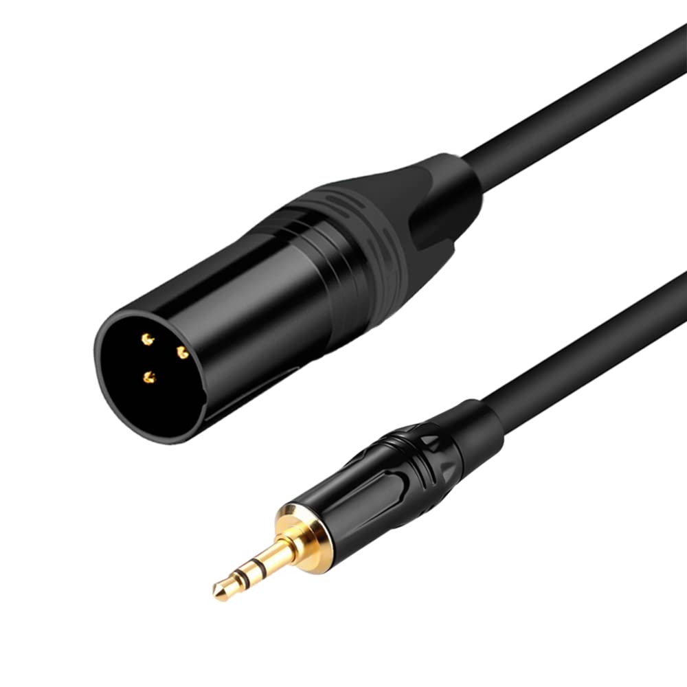 3.5mm to XLR Cable, XLR to 3.5mm Unbalanced 1/8 inch Mini Jack Stereo to XLR Male Cord Adapter - 6.6ft
