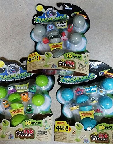 Crashlings Series1 - Set of 3- 10 Packs - Dino, Aliens, Sea Life ,#G14E6GE4R-GE 4-TEW6W289666