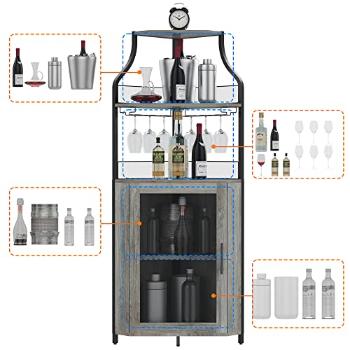 Alkmaar Wine Cabinet, Grey