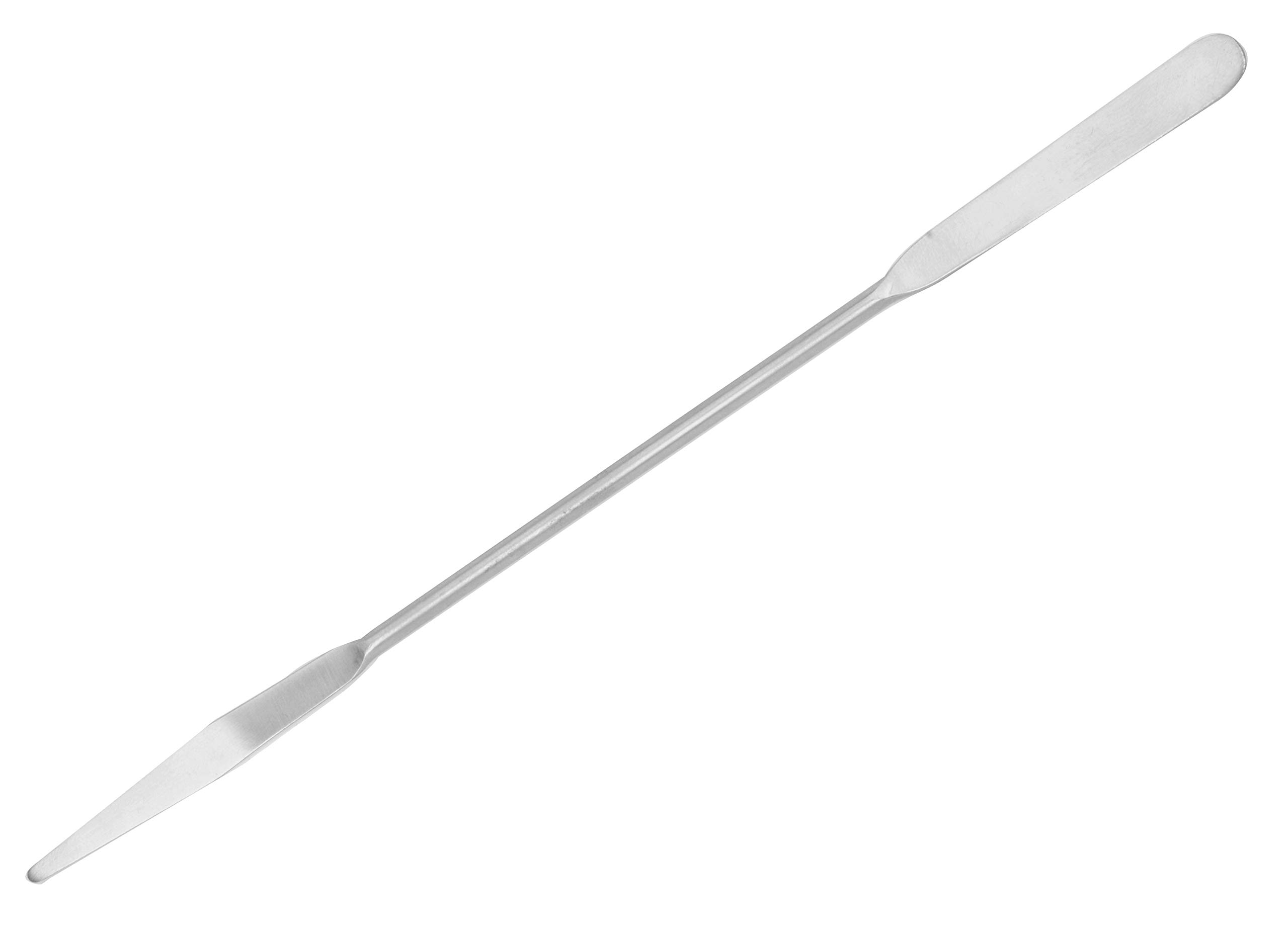EISCO Semi-Micro Spatula, 7.9" - Stainless Steel, Polished - Dual Blade, Rounded End & Tapered End