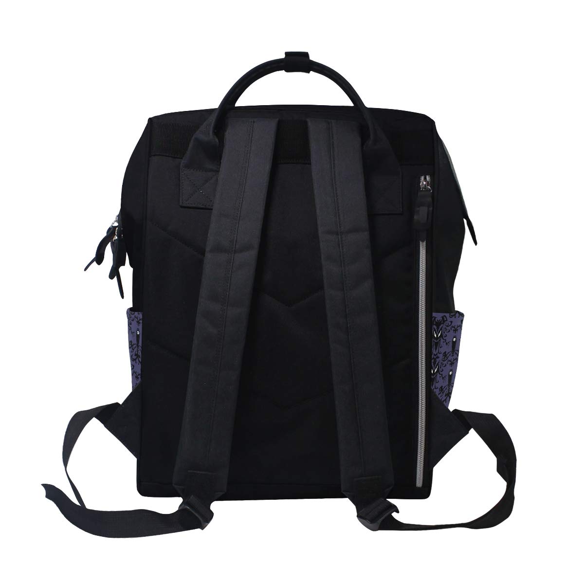 Yonune biikoosii Diaper Bag Backpack with Gothic Halloween Bat Print for Mom/Dad, Wide Open Multi-Function Travel Backpack Nappy Bags