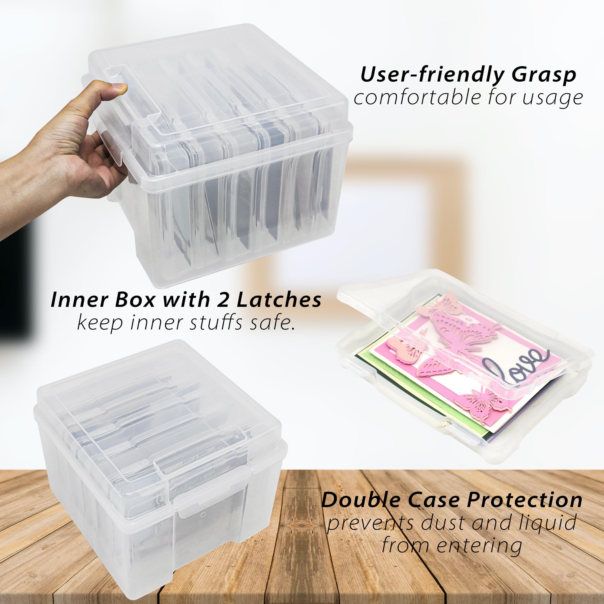 Joelver Maker 5x7inch Photo storage box with 6 Inner photo cases,Perfect For Photo,Picture,Scrapbooking,Greeting Cards