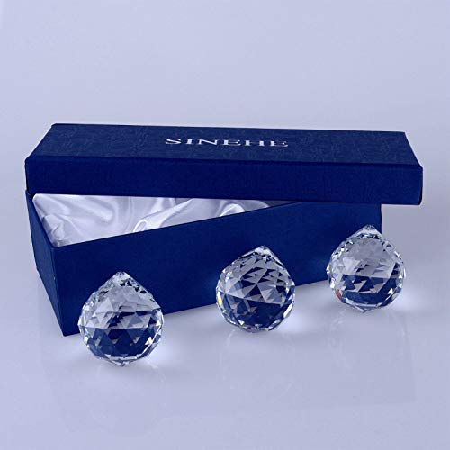 Clear Crystal Prism Ball Suncatchers Window Prisms Suncatcher, 40MM / 3 Pack