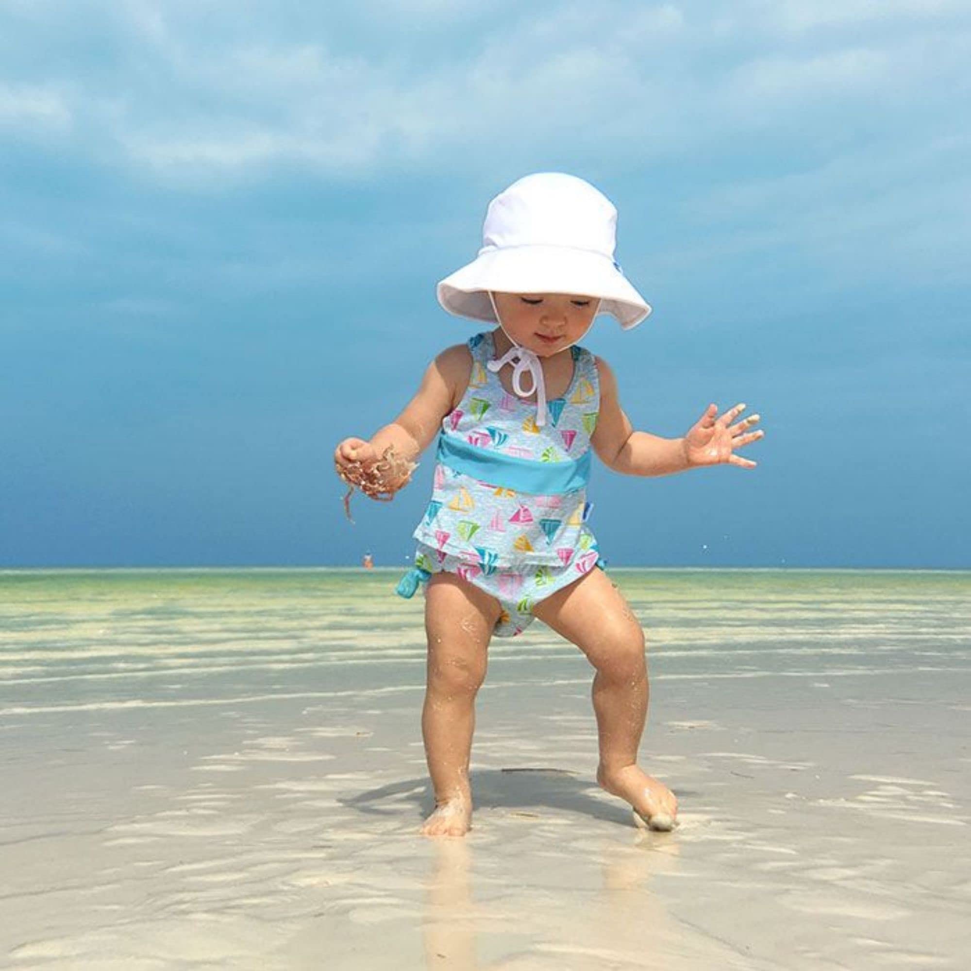 Breatheasy Bucket Sun Protection Hat-White-0/6mo