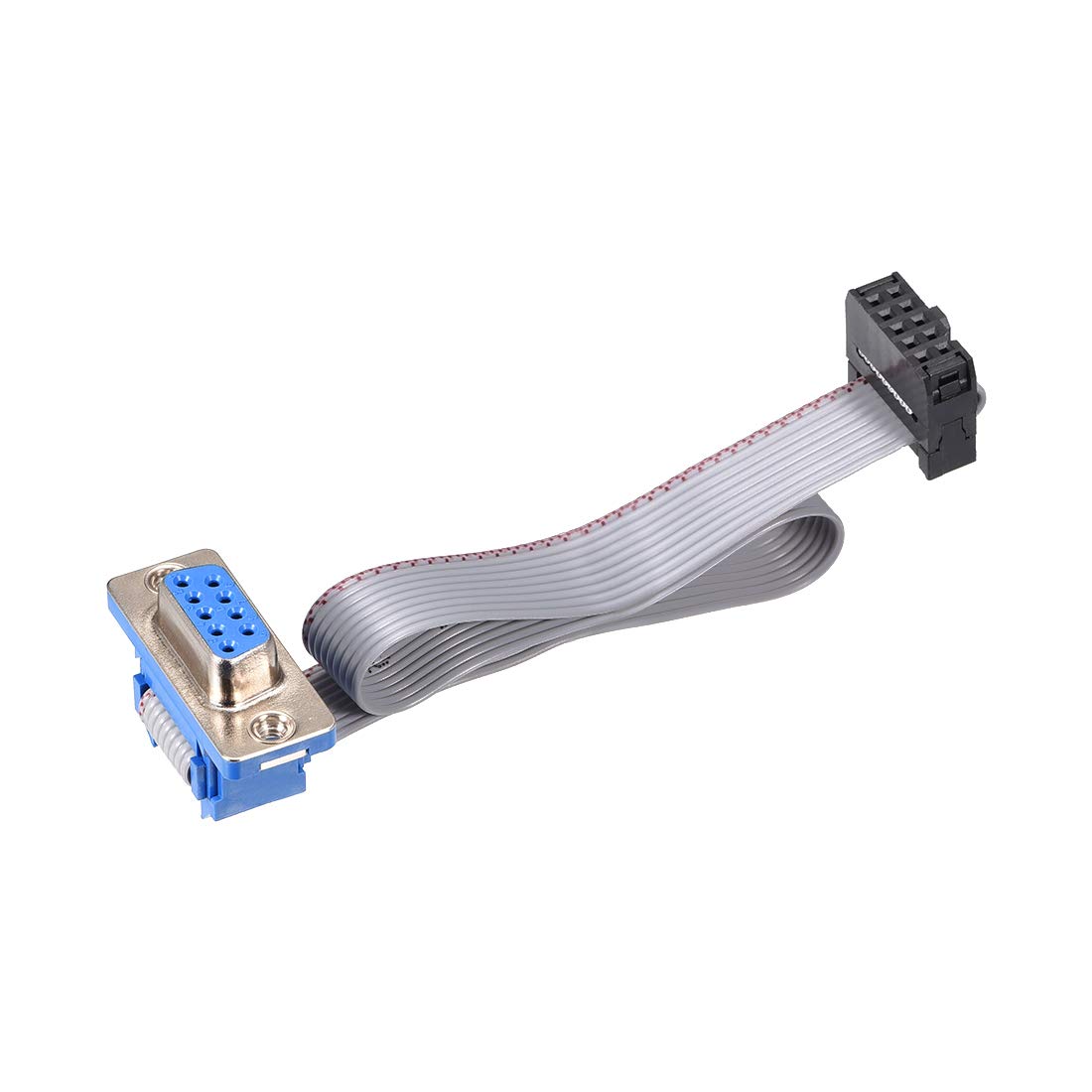 uxcell IDC Wire Flat Ribbon Cable DB9 Female to FC-10 Female Connector 2.54mm Pitch 20cm Length