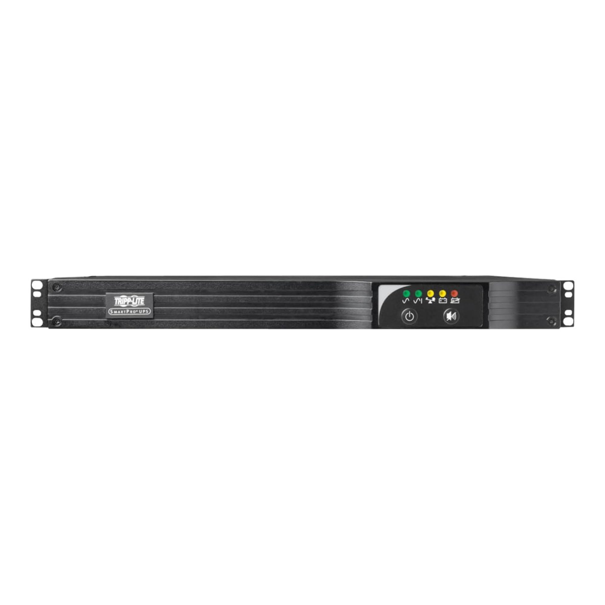 Tripp Lite 500VA Smart UPS Back Up, 300W Line-Interactive, 1U Rackmount, Network Card Options, USB, DB9 Serial, 2 & 3 Year Warranties, $250,000 Insurance (SMART500RT1U)
