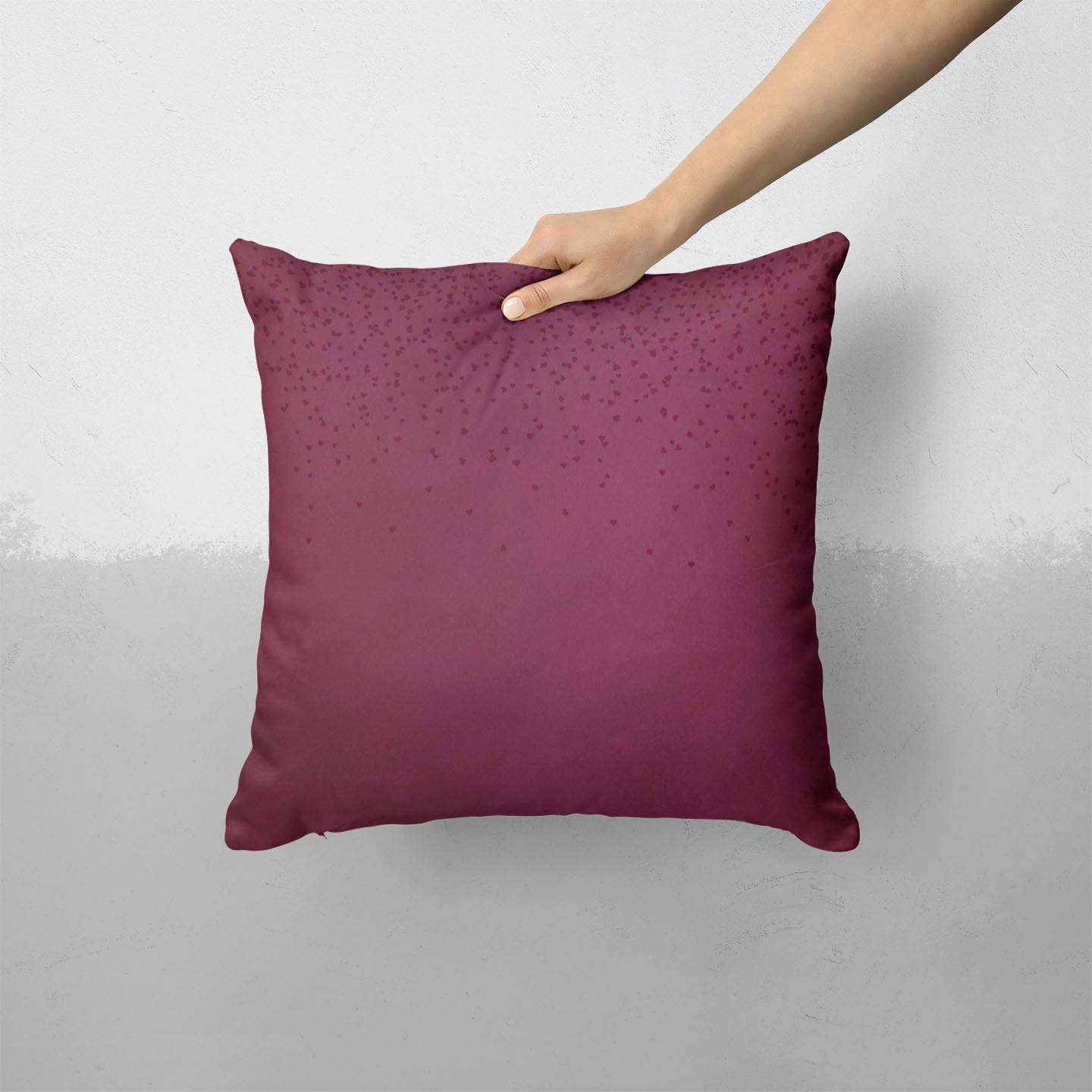 iiRov 50 Shades of Burgandy Micro Hearts - Custom Decorative Home Decor Indoor or Outdoor Throw Pillow Cover for Sofa, Bed or Couch Cushion (Pillow CASE Cover ONLY)