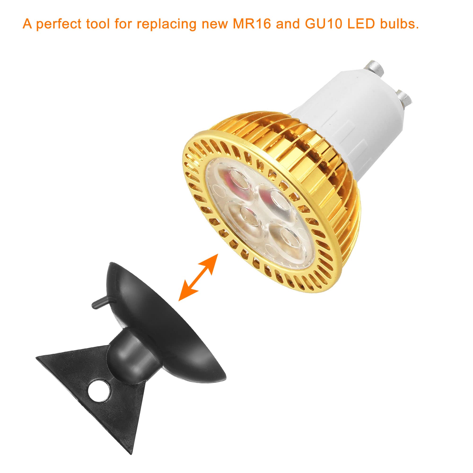 MECCANIXITY Bulb Changers, Suction Cup Light Lamp Replacing Tools for GU10 MR16 Bulbs, Black Clear 2 Colors, Pack of 10
