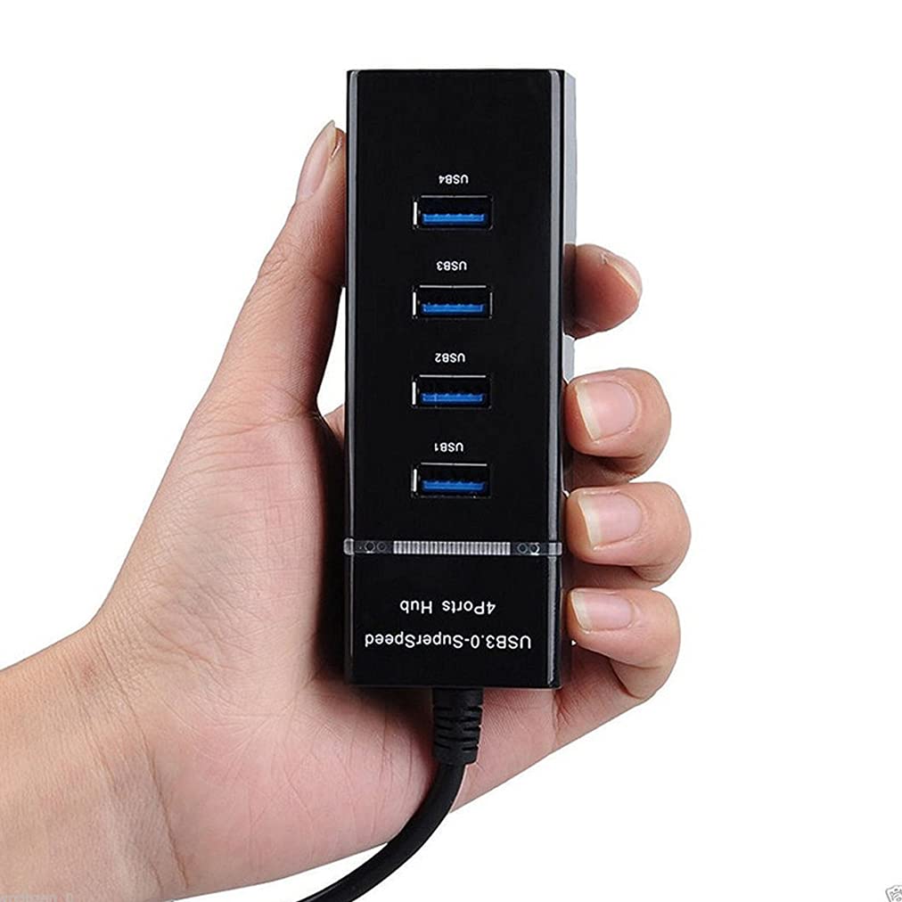 YDC 4 Port USB 3.0 Multi High Speed HUB Splitter Expansion Desktop PC Laptop Adapter Compatible with PC Max OS and Linux