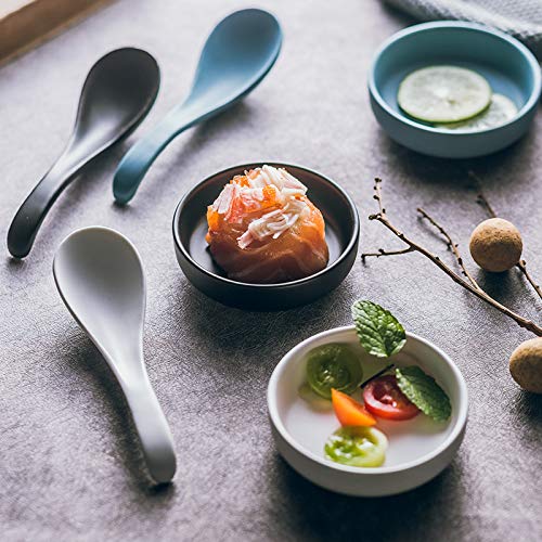 Colias Wing 3.5 Inch Simple Style Single Color Pattern Stylish Design Multipurpose Porcelain Side Dish Bowl Seasoning Dishes Soy Dipping Sauce Dishes-Set of 6
