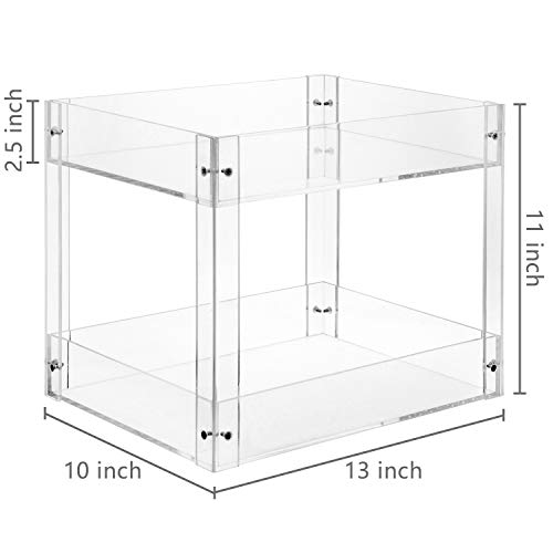 MyGift 2-Tier Clear Acrylic Desk Organizer Document Tray, Home Office Desktop Paper Tray