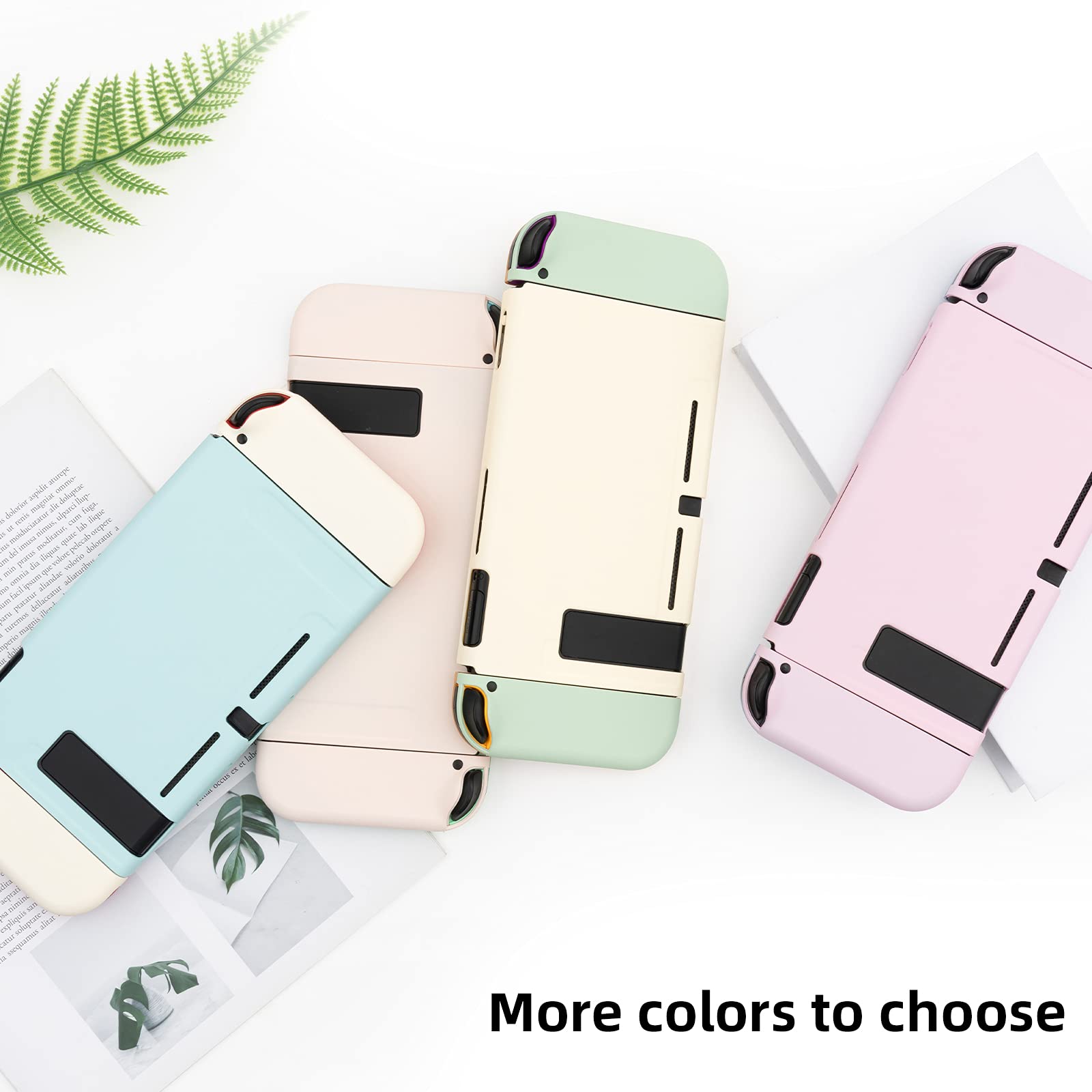 GeekShare Protective Case Slim Cover Case for Switch - Shock-Absorption and Anti-Scratch (Pink & Purple)