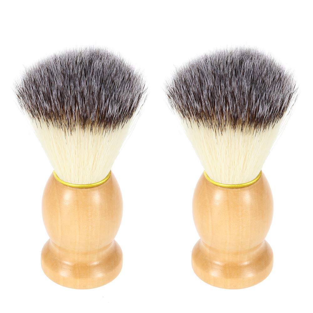 Shaving Brushes,DaKuan 2 Packs Wooden Handle Shaving Brushes,Luxury Professional Hair Salon Tool for Men