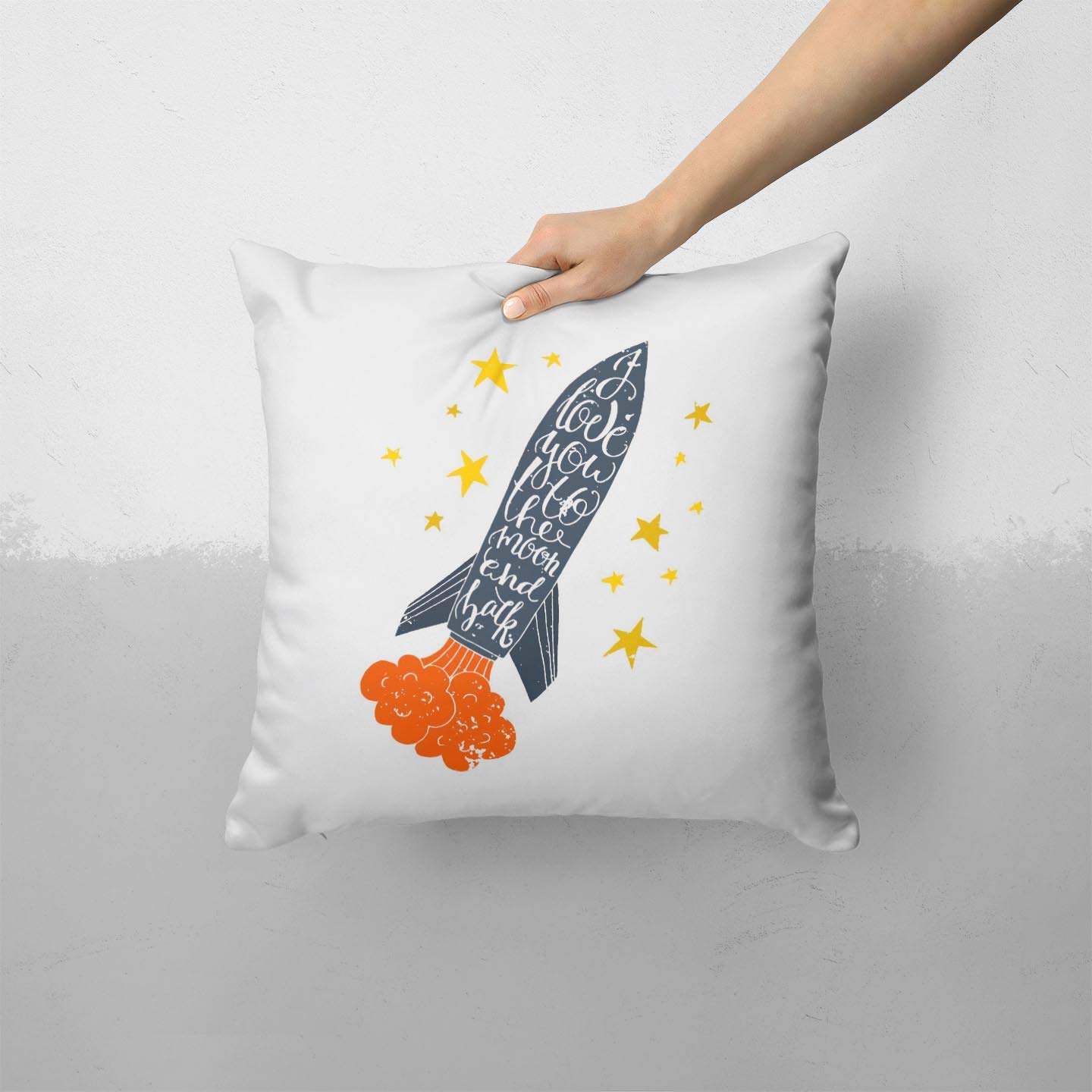 iiRov I Love You to The Moon and Back - Custom Decorative Home Decor Indoor or Outdoor Throw Pillow Cover Plus Cushion Set for Sofa, Bed or Couch (Pillow CASE Cover Plus Cushion)