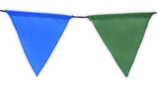 Hands Of Tibet LLC Handmade Blank Triangle Prayer Flags Surged Edges Put Your Own Prayers (Blank-Triangle-Seven-Chakra-6"X6")
