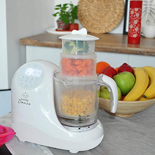 Baby Food Maker Chopper Grinder - Mills and Steamer 8 in 1 Processor for Toddlers - Steam, Blend, Chop, Disinfect, Clean, 20 Oz Tritan Stirring Cup, Touch Control Panel, Auto Shut-Off, 110V Only