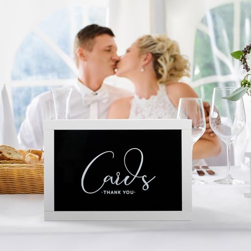 AW BRIDAL Black Acrylic Card Box,Wedding Card Box for Reception Decoration Box for Wedding Birthday Graduation,Gift Box for Cards
