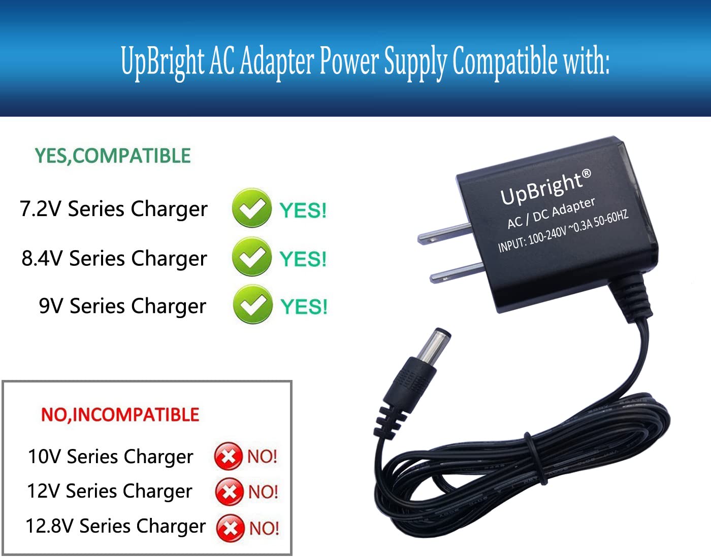 UpBright 9V AC/DC Adapter Compatible with Pool Blaster Catfish Li CatfishLi 20000CL Li-Ion CAT003LI P20X003LI SPDV008LI P26X008LI IVAC C2 250 FX-4 Water Tech CENT2012 LC099-2S US LC099-2S6 Charger PSU