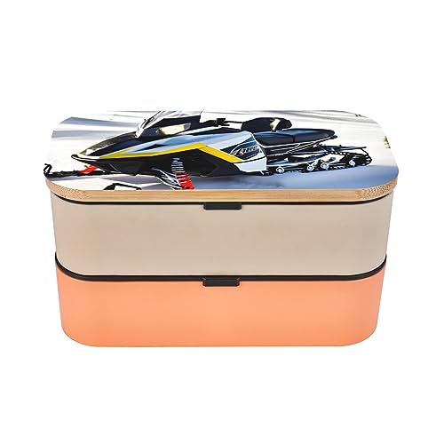 Advanced Snowmobile Adult Lunch Box, Bento Box, With Cutlery Set Of 3, 2 Compartments, Rectangular, Lunch Box For Adults