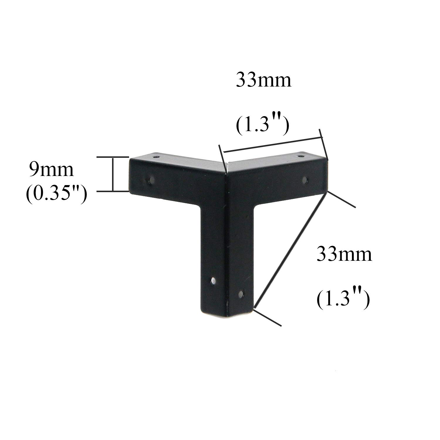 Coshar Three-Sided Metal Corner Protector Decorative Edge Cover Safety Guard for Wooden Boxes, Pack of 16