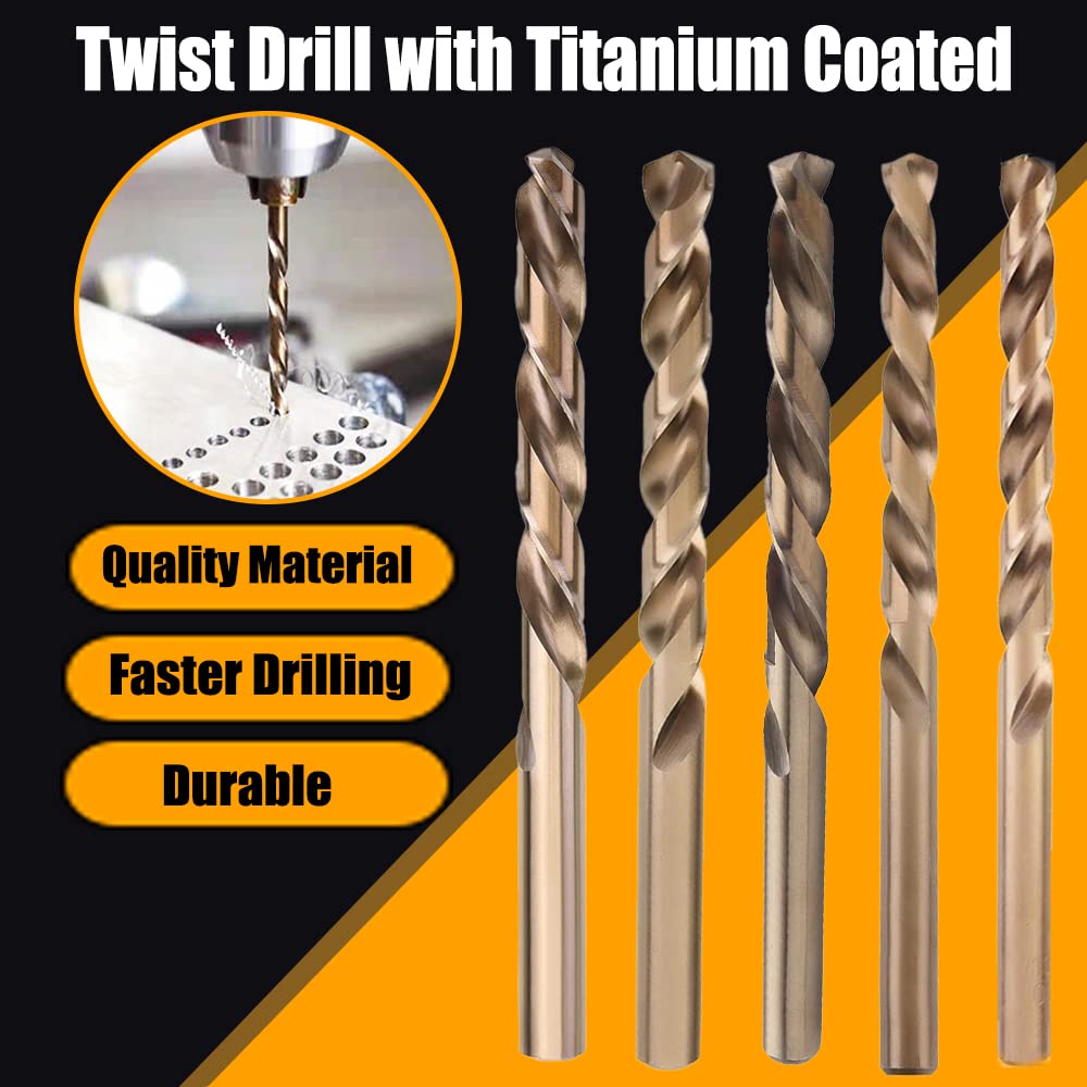 Utoolmart 1pcs 8mm Twist Drill with Titanium Coated High Speed Steel Bit HSS CO for Steel,Copper,Aluminum Alloy