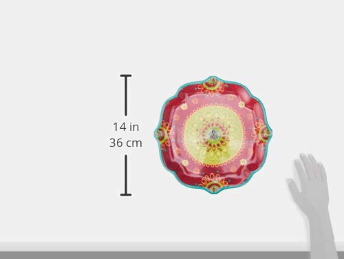 Certified International Tunisian Sunset Round Scallop Shaped Platter, 13.25", Multicolored, Large
